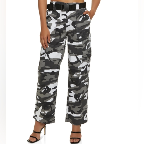 Almost Famous | Pants & Jumpsuits | Nwt Camo Wide Leg Cargo Pants ...